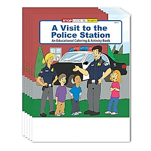 ZOCO - A Visit to The Police Station - Coloring Books (25 Bulk Pack, Without Crayons) - Games, Puzzles, Fun Activities, Gifts for Kids