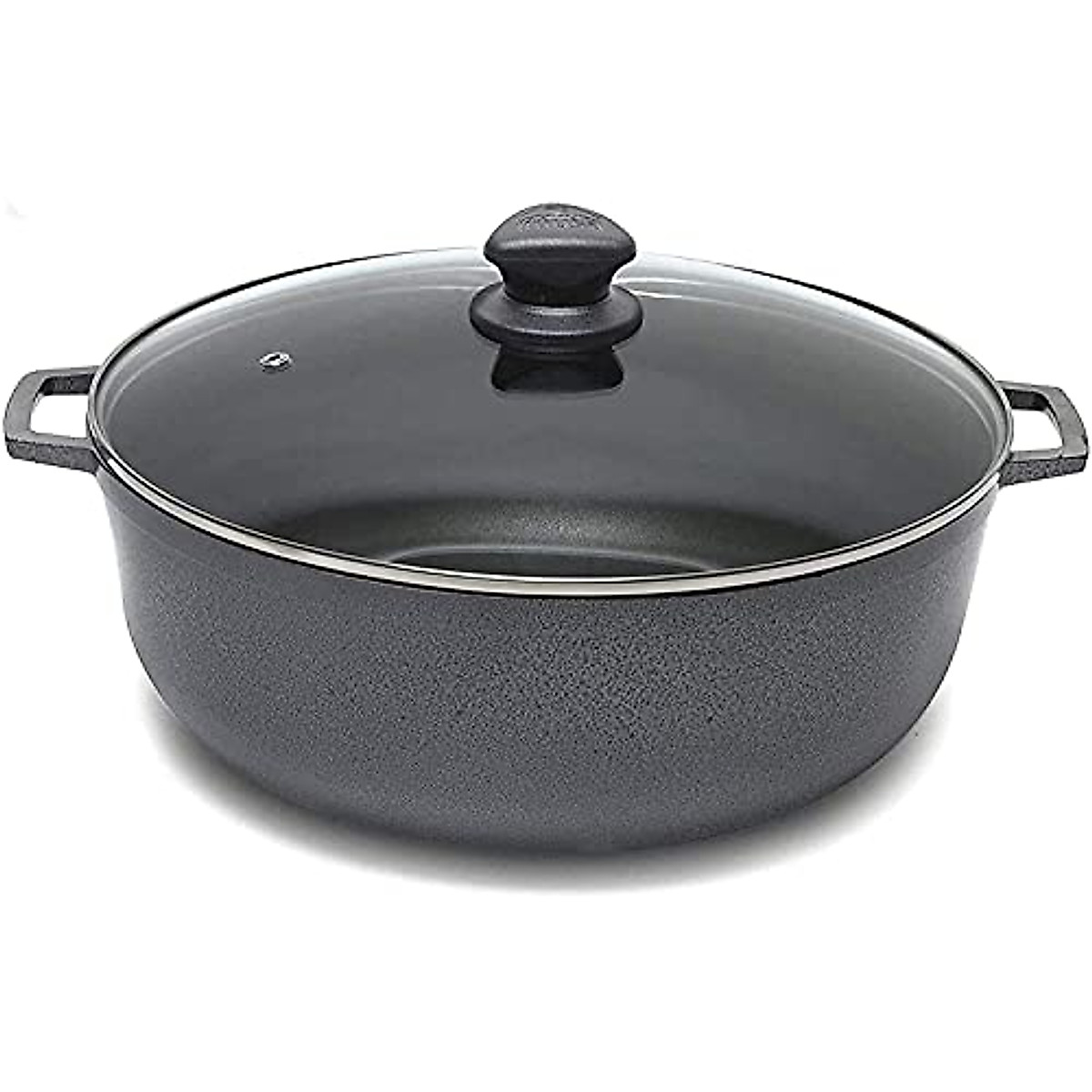 IMUSA USA 6.9Qt Hammered Basic Caldero (Dutch Oven), 30cm, Black
