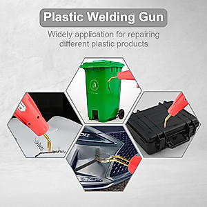 Plastic Repair Welder Kit Hot Stapler & Plastic Welding Iron 2in1, Upgrade 100W Plastic Welding Kit 400 Staples,Welding Rods & Tip, Reinforcing Mesh - Fix Car Bumper Fender Kayak Quick Sturdy Repair