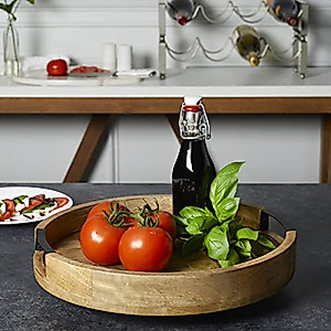 Gourmet Basics by Mikasa Avery Mango Wood Lazy Susan Serving Tray, 14 Inch, Brown