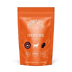 Hemp Well Immune - Allergy Support Dog Soft Chews - Long Lasting Relief for Seasonal Dog Allergies and Itching - Supports Healthy Skin and Immune System - Gut Health - Organic (30)