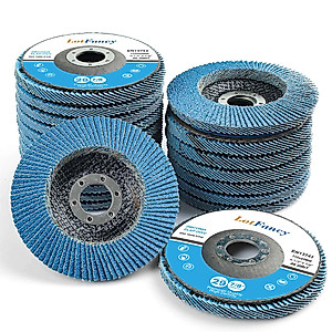 LotFancy Flap Discs 4 1/2 for Angle Grinder, 20PCS, Type 29, High Density Jumbo Sanding Disc Grinding Wheels, 40 60 80 120 Grit, Premium Zirconia Abrasive, 4.5" x 7/8"