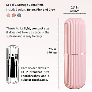 EDNA HOME Travel Toothbrush Holder, 3 Sets