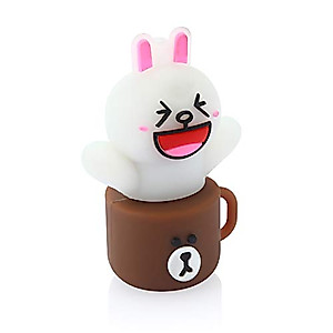 Novelty Happy Rabbit Bear Cup Shape Design 16GB USB 2.0 Flash Drive Cute Memory Stick Stitch Thumb Drive Data Storage Pendrive Cartoon Jump Drive Gift