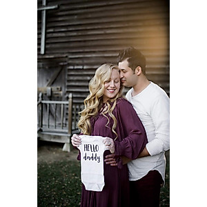 Bump and Beyond Designs Unisex-Baby Hello Daddy Surprise Pregnancy Announcement Leotard to Husband White, 0-3 Months