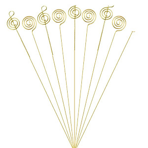 Gold Place Card Holder 30Pcs, Metal Wire Table Card Holders Floral Picks Wire Table Number Holder Picture Photo Holders for Centerpieces Wedding Birthday Office Flower Cake Topper Shower Party Favor