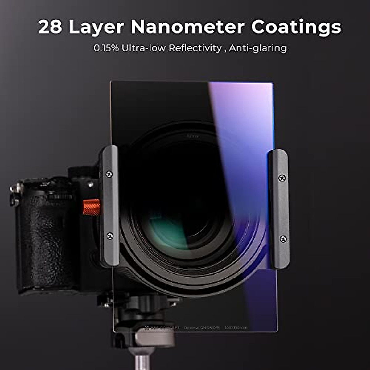 K&F Concept 100X150mm Reverse GND8(3 Stop) Graduated Neutral Density Filter with 28 Multi-Layer Coatings Compatible with Cokin Z Holder