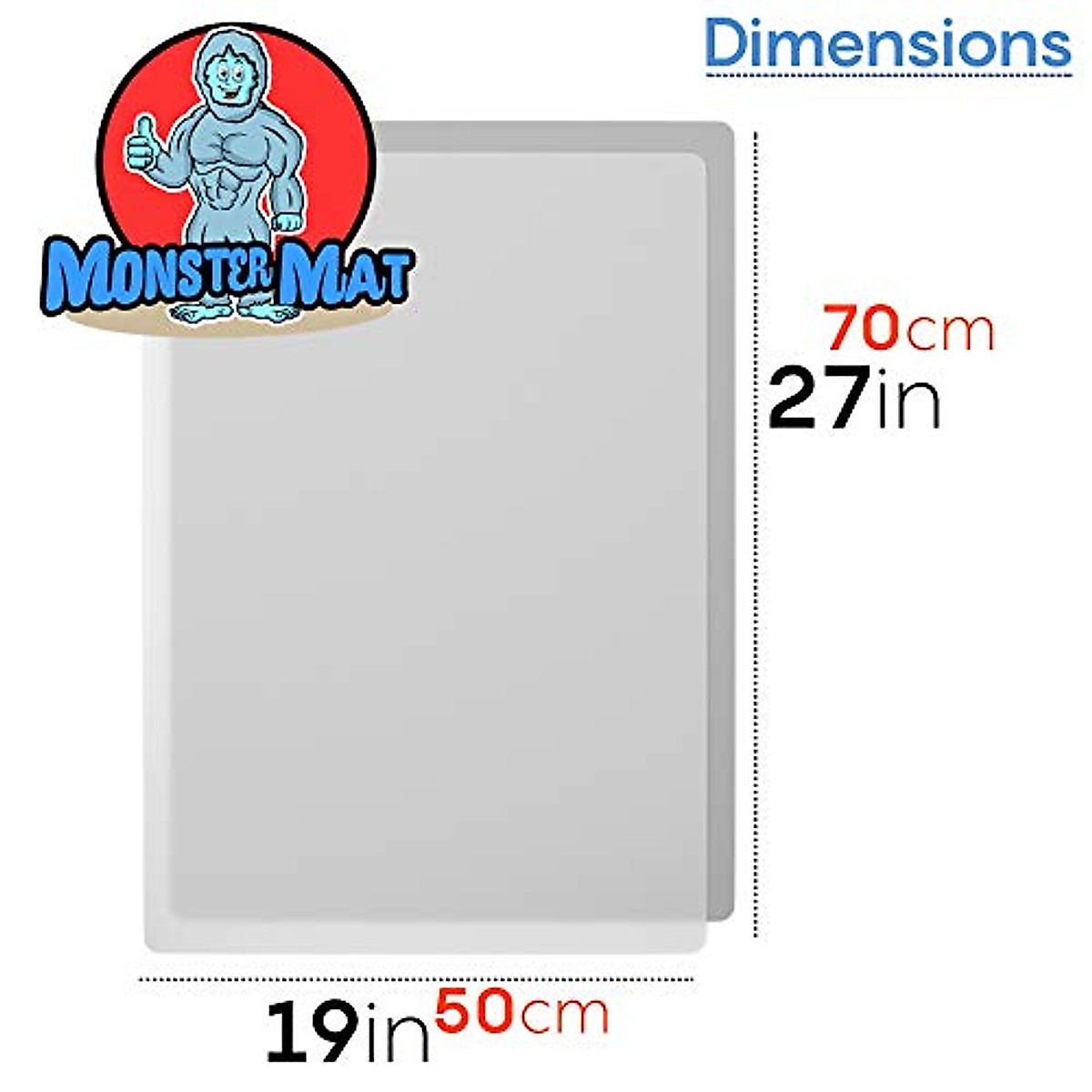 Large Silicone Mat for Art & Crafts Jewelry Casting Molds, Epoxy Resin, Glitter Slime, Paints - Multipurpose Silicon Kitchen Table, Floor & Countertop Mat – Non Stick & Non Slip- 27.5” x 19.5” (Clear)