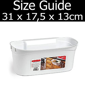 PLASTIFIC Kitchen Over Cabinet Drawer Door Basket Hanging Attach a Trash Waste Bin Box Heavy-Duty Rubbish Bin for Kitchen Cabinet Bathroom Car Office Etc (1D-White)