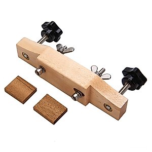 Guitar Bridge Clamp,Maple Guitar Bridge Clamp Repair Tools for Acoustic Classical Guitars Luthier Tools with Cork Gasket L-Wrench