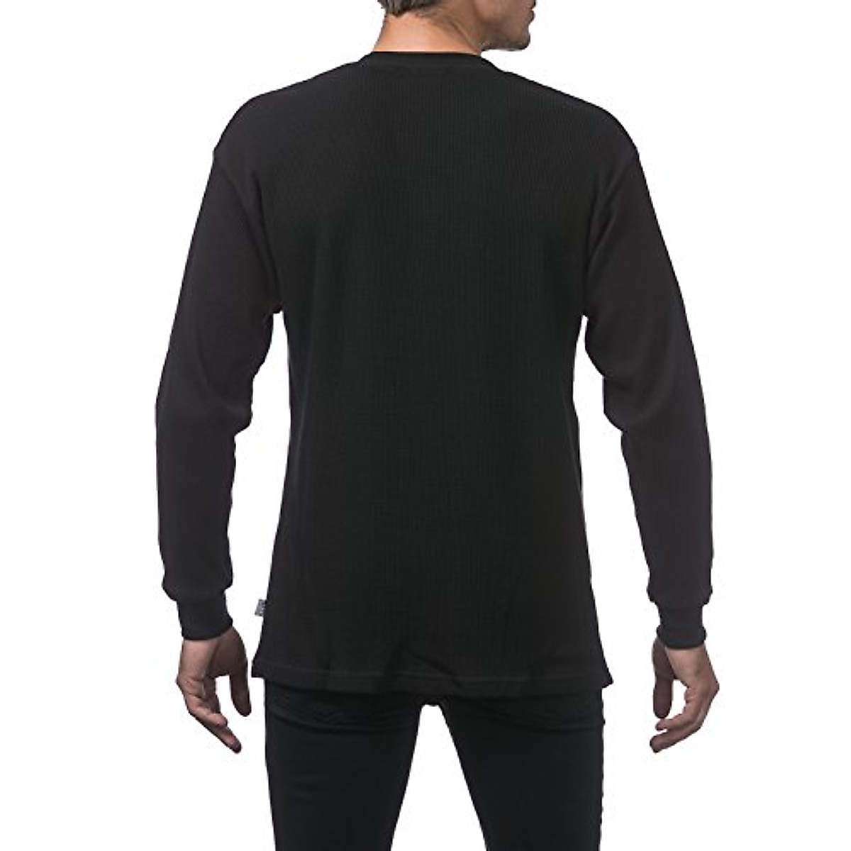 Pro Club Men's Heavyweight Cotton Long Sleeve Thermal Top, Large, Black