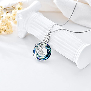 TOUPOP Tree of Life Urn Necklace for Ashes Sterling Silver Butterfly Cremation Jewelry for Ashes Memorial Pendant Jewelry for Women(Tree of life & Butterfly)