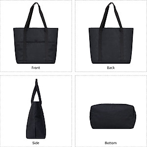 Bsfming Large Insulated Cooler Bag with Removable Liner, 20"L x 16"H x 8"W, Black