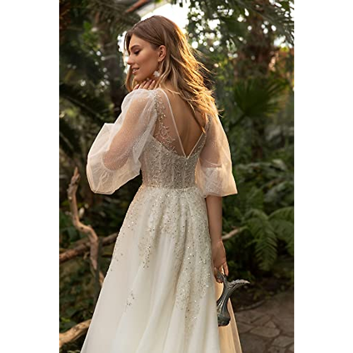 Passat Ivory Long Detachable Chiffon Puff Sleeves For Wedding Dress Spark Detachable Sleeves For Wedding Dresses Add On 04