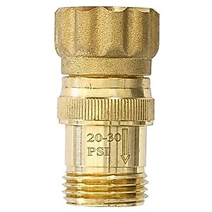 Heavy Duty 25 psi Water Pressure Regulator 3/4 inch Hose Thread Drip Irrigation System Pressure Reducer, Lead-Free Brass
