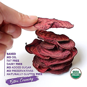 Good Chips Beet & Yacon - Crispy, Baked, No Oil, No Added Salt - Organic, High Fiber, Prebiotic Superfood - Healthy, Vegan Snack - 0.7 oz, Pack of 12