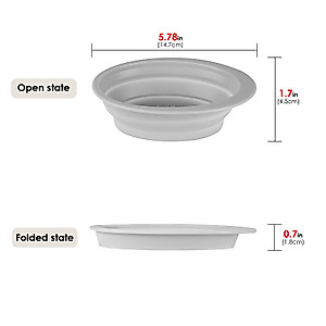 SHIDOW Portable Folding Brush Bowl, Silicone Brush Bowl Clean Watercolor Painting Water Cup for Acrylic Oil Painting (Purple, Green, Grey 3 pcs)