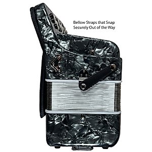 SofiaMari NSM3412 Accordion Package: 34 Button, 12 Bass, 3 Switch Accordion with Case and Straps (Sol/GCF Deep Blue Pearl) (NSM-3412-DBP-SOL)