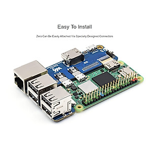 waveshare Pi Zero to Raspberry Pi 3 Model B/B+ Adapter, Onboard 4-CH USB Interface, 100M Ethernet Port and HDMI Port, Alternative for Raspberry Pi 3B/B+, Support Pi Zero and Zero 2W