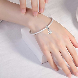 KunBead Womens Big Sister Little Sister Charms Rose Gold Heart Love Dangle Birthday Charm Compatible with Pandora Bracelet set for 2 for Bracelets