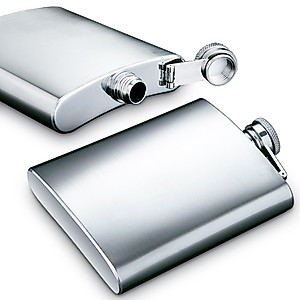 maxin 2 Packs Hip Flask with Funnel, 5oz and 8 oz tainless Steel Leak Proof Liquor Hip Flasks with Funnel for Storing Whiskey,Alcohol, Rum and Vodka