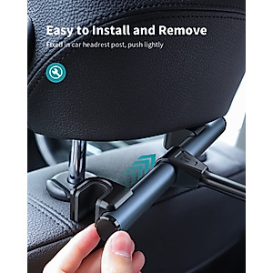 APPS2Car Tablet Holder for Car Headrest, iPad Holder for Car Back Seat, Adjustable Gooseneck Arm & 360° Rotation Fit for iPad Pro Air Mini/Samsung Tabs/Kindles or Other 4.7-12.9” Devices