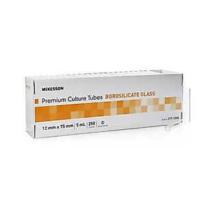 McKesson Glass Culture Tubes - Borosilicate Glass Test Tubes, Chemical Resistant Fire-Polished Rims, 5 mL Volume, 12 x 75 mm, 250 Count