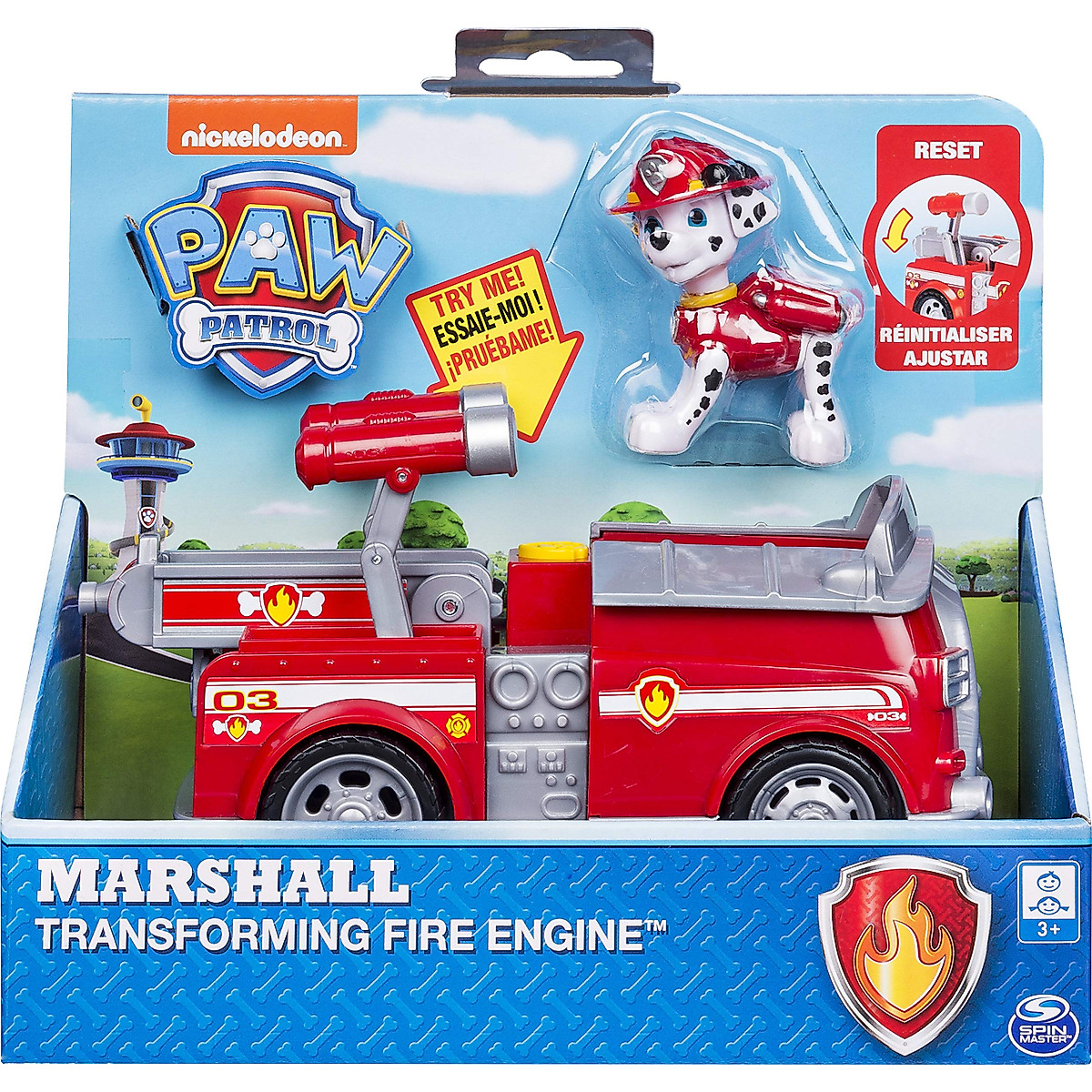 Paw Patrol, Marshall’s Transforming Fire Truck with Pop-Out Water Cannons, for Ages 3 & Up
