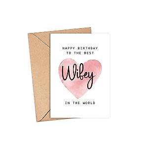 Happy Birthday To The Best Wifey In The World Card - Wifey Birthday Card - Wifey Card - Mother's Day Gift - Happy Birthday Card Happy Birthday Mom