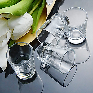 Asipmor Shot Glass Set with Heavy Base, 1.5 Ounce Tequila Shot Glasses Set of 6, Whiskey Shot Glass, Clear Espresso Shot Glass