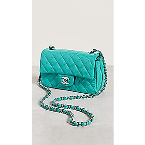 CHANEL Women's Pre-Loved Green Patent Rectangular Flap Bag, Green, One Size