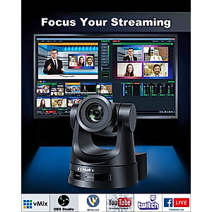 FoMaKo PTZ Camera 20X Optical Zoom HDMI PTZ Bundle with PTZ Controller PoE Keyboard,Contains 3 Items(FMK20SDx2+KC608)