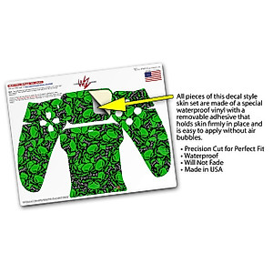 WraptorSkinz Skin Wrap compatible with Sony PS5 DualSense Controller Scattered Skulls Green (CONTROLLER NOT INCLUDED)