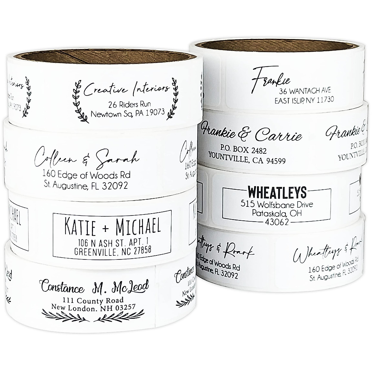 Return Address Labels Personalized, 250 Rolls, 2.6"L x .75"H - White Matte Finish Personalized Address Labels - Made in USA Return Labels Personalize Self Adhesive - Perfect Custom Address Labels