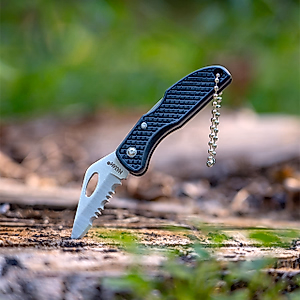 Maxam Falcon IV Lockback EDC Serrated Stainless Steel Knife, Small Folding Knife, Blade Length 1 7/8 Inch