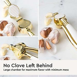 White & Gold Kitchen Tools and Gadgets - Luxe 8PC Cooking Tools and Gadgets with Anti-Slip Handles, Gold Utensils Set, Gold Kitchen Accessories and White Kitchen Utensil Set,Premium Kitchen Gadget Set