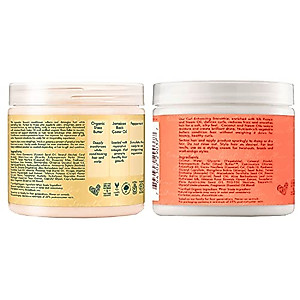 Shea Moisture Coconut and Hibiscus Curl Enhancing Smoothie Bundled with Shea Moisture Jamaican Black Castor Oil Strengthen, Grow & Restore Leave-In Conditioner, Family Size (2 Pack - 15 Oz Ea)