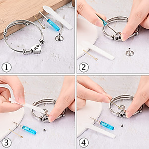 abooxiu Stainless Steel Cremation Bracelet, Heart Ashes Holder with Paw Print, Memorial Urn Bracelet for Cat Dog