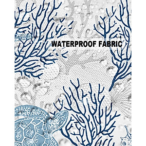 Sea Turtle Outdoor Waterproof Pillow Covers,Nautical Blue Coral Decorative Throw Pillow Covers,Starfish Shell Seahorse Cushion Case for Patio Tent Bed Sofa Living Room Marine Life on White Pillowcase