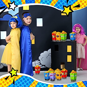 24 Pcs Hero Theme Popcorn Boxes Hero Party Supplies Snack Treat Box Cookie Box Popcorn Containers for Kids Adults Candy Baby Shower Favor Birthday Party Supplies