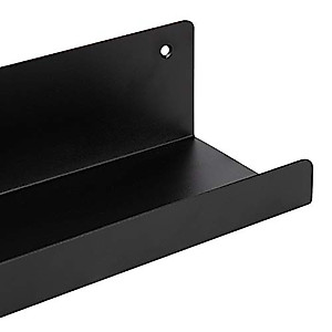 Kate and Laurel Mezzo Modern Metal Ledge Shelf, 36", Black, Contemporary Floating Accent Shelf