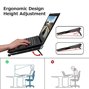 Laptop Cooling Pad, Laptop Cooler with 6 Quiet Led Fans for 15.6-17 Inch Laptop Cooling Fan Stand, Portable Ultra Slim USB Powered Gaming Laptop Cooling Pad, Switch Control Fan Speed Function (Red)