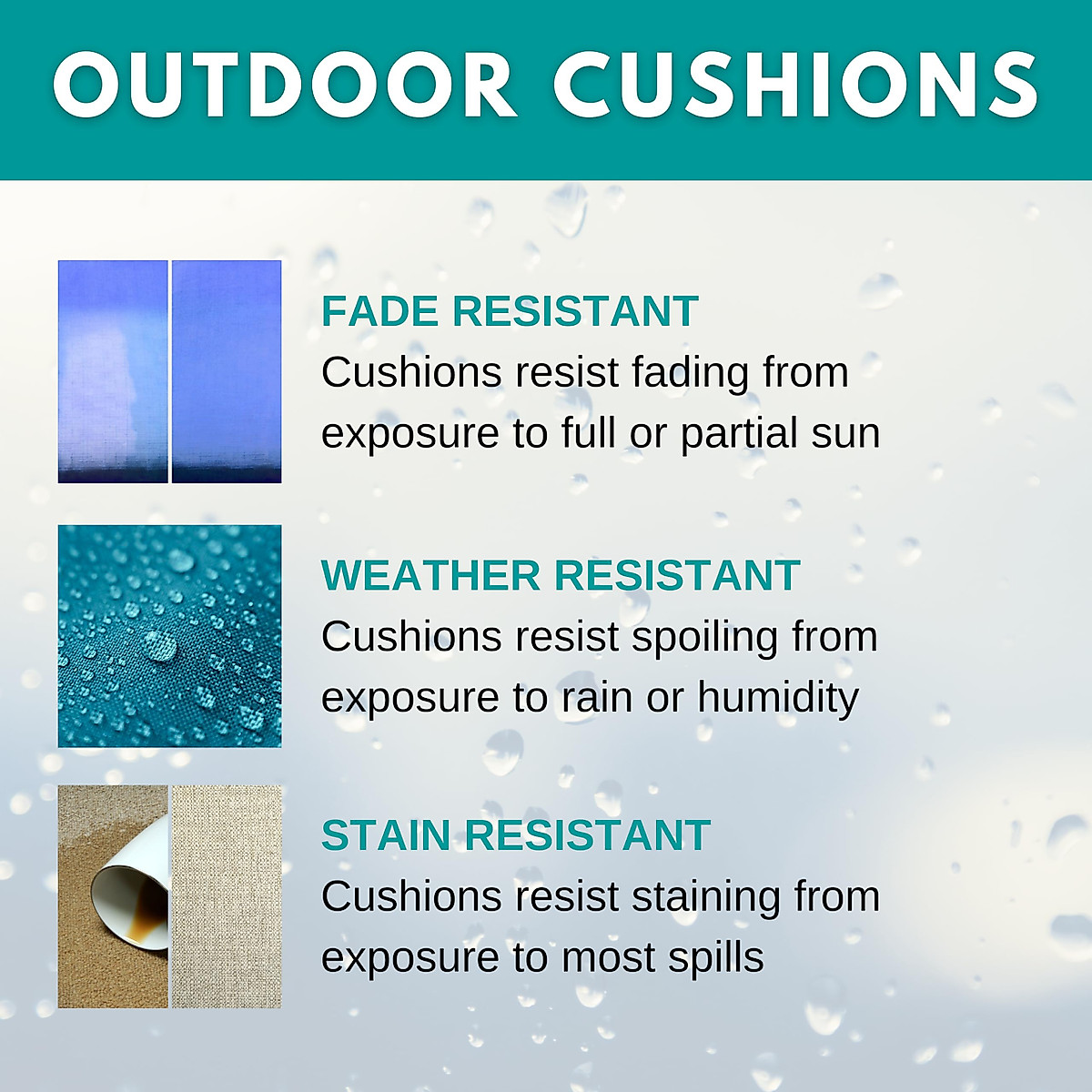 Barnett Home Decor Bar Stool Cushions Square 12x12 Seat Cushion - Fade Resistant Waterproof Cushion for Outdoor Bar Stools - Fits Most Tolix Stools, 12" Metal Bar Stools (Rave Sage Green, 1)