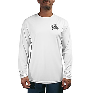Rattlin Jack Men's Long Sleeve Fishing Shirt UV Protection SkullLogo XL Grey-Wht