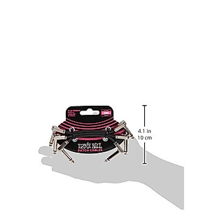 Ernie Ball Flat Ribbon Patch Cable 3-Pack, 3 in, Black (P06220)