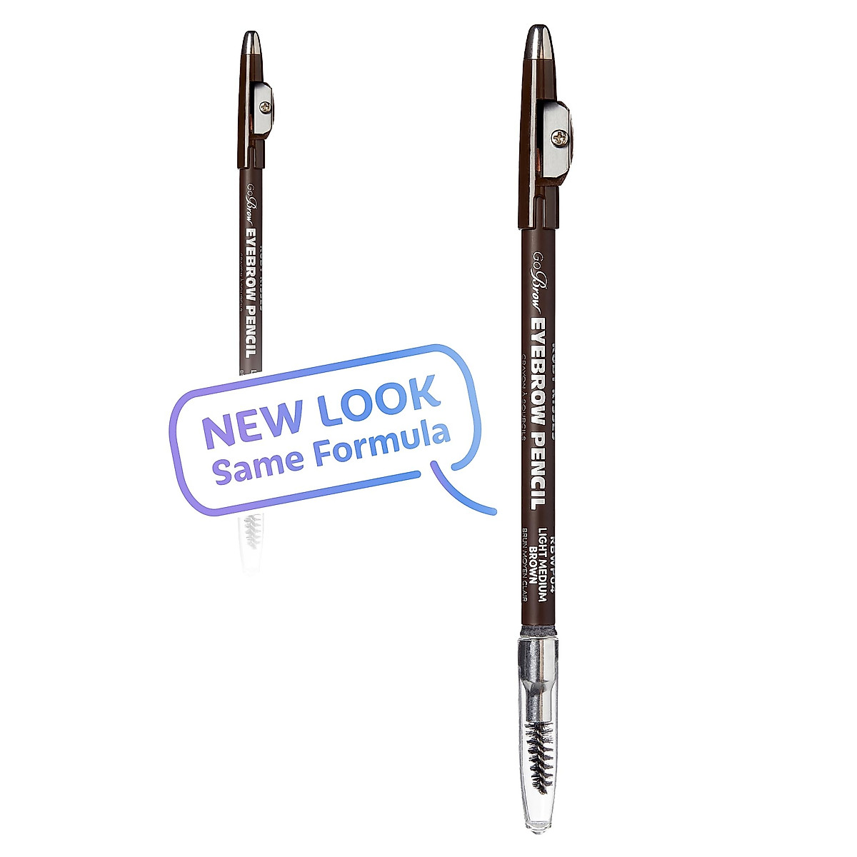 Ruby Kisses Go Brow Wooden Eyebrow Pencil (6 Count, Medium Brown)