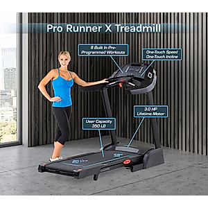 3G Cardio Pro Runner X Treadmill - Heavy Duty Home Construction - FreeSync FTMS Bluetooth Connectivity - Low 6.5" Step-up Height - Foldable Compact Storage - Orthopedic Belt - 350 lb Capacity