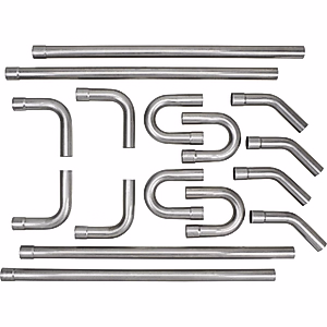 Speedway Motors Universal Mild Steel Mandrel Bend Kit, 2-1/2 Inch Pipe Bends, 16-Piece Complete Tubing Bend Kit to Design Your Own System, Slip-Fit Tubes for Easy Installation