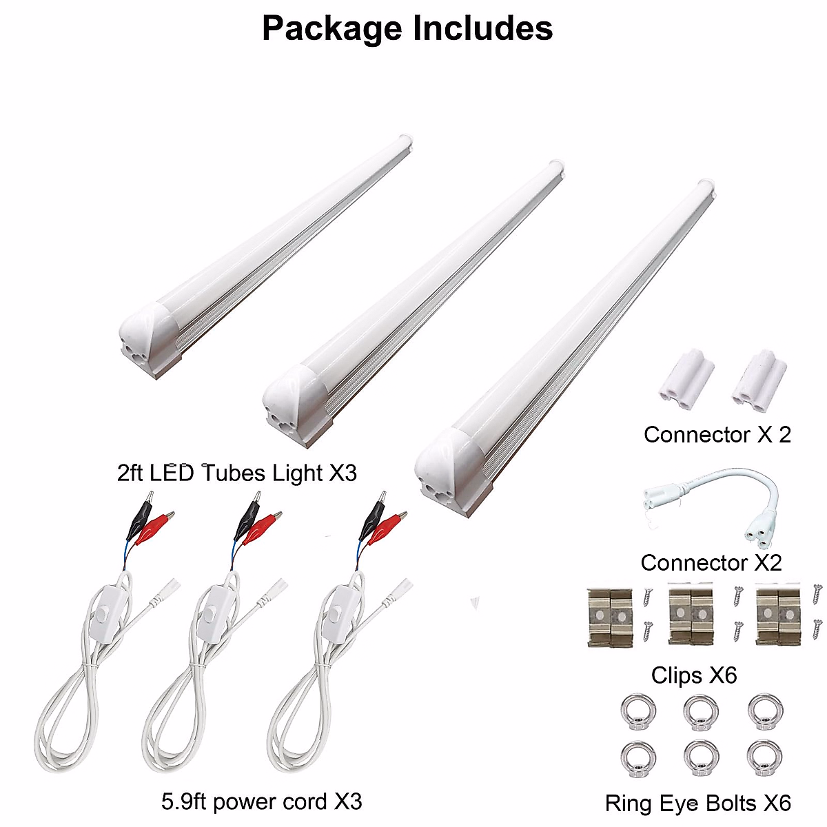 Taysing LED Interior Light Bar LED Shop Light 12 Volt Led Lights 20W 5000K 2ft Light Tube for Enclosed Trailer Lights Fixture for Camper Truck Van RV Trailer Cargo Cabient Motorhome Lorry 12V 3 Pack