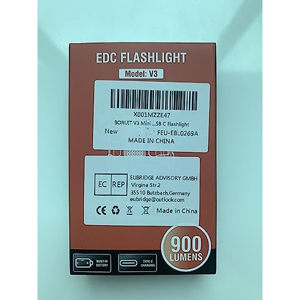 BORUIT V3 Small Powerful EDC Flashlight with Red UV Blue Light -Super Bright 900LM Rechargeable Mini Pocket LED Keychain Flash Light - 10 Mode, USB-C, IP65 Waterproof, Magnet, White